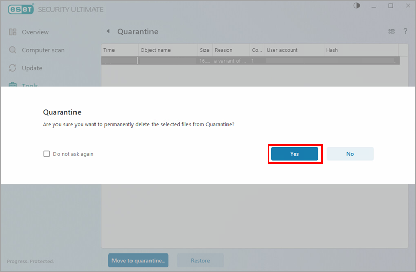 [KB3235] Delete a quarantined file in ESET home and small office ...