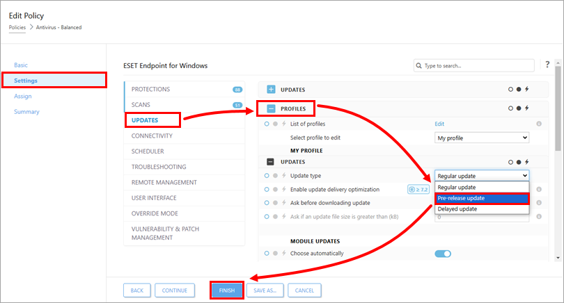 [KB7957] Enable pre-release updates in ESET endpoint products in ESET ...