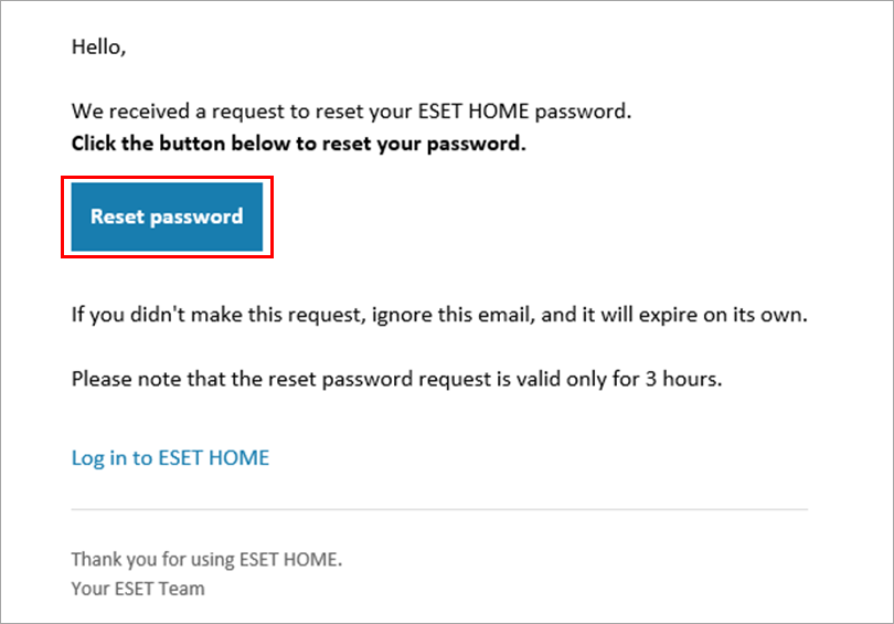 [KB7981] How to reset ESET HOME password