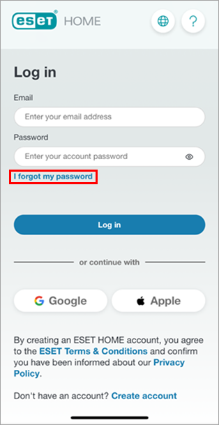 [KB7981] How to reset ESET HOME password