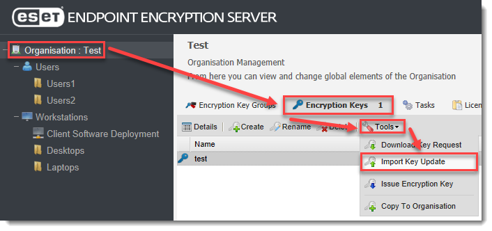 [KB8040] Transfer encryption keys to a new ESET Endpoint Encryption Server