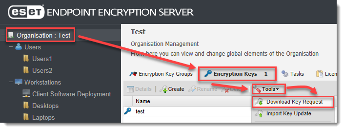 [KB8040] Transfer encryption keys to a new ESET Endpoint Encryption Server