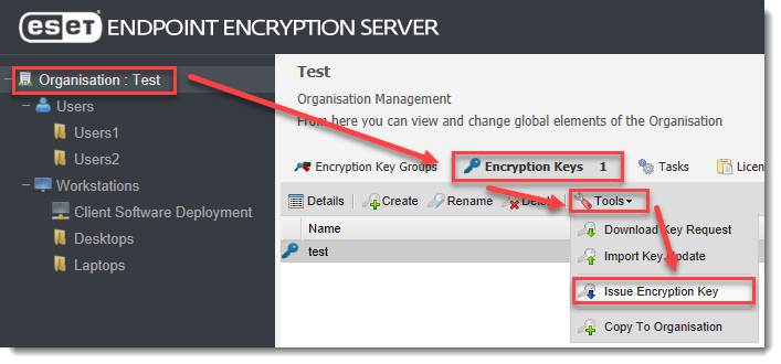 [KB8040] Transfer encryption keys to a new ESET Endpoint Encryption Server