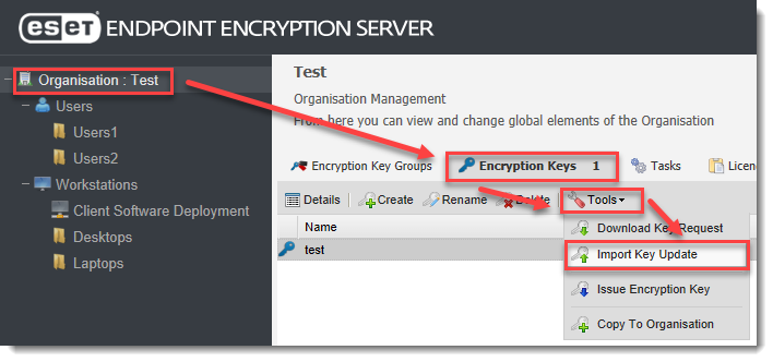 [KB8040] Transfer encryption keys to a new ESET Endpoint Encryption Server