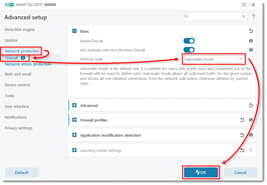 Kb2352 Create A Firewall Exclusion Using Interactive Mode In Eset Windows Home Products 15x