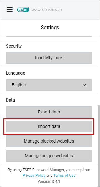 [KB6272] Import passwords and other data into ESET Password Manager (3.x)