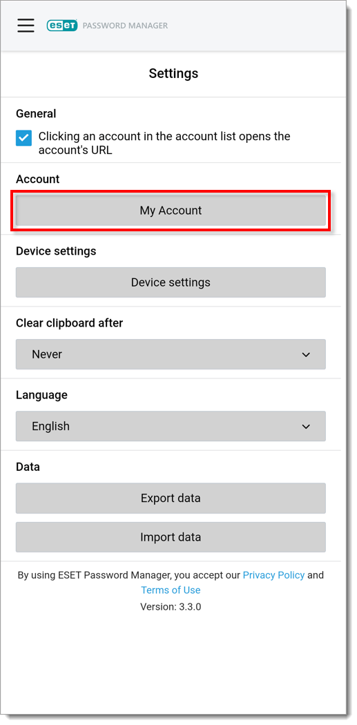 [KB7296] Enable or disable Two-Factor authentication using ESET Password Manager (3.x)