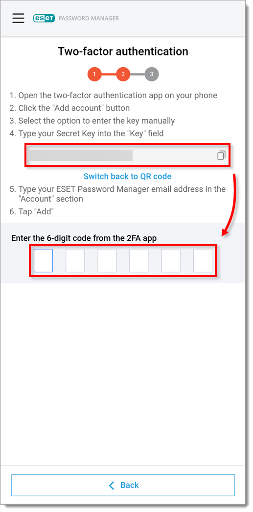 [KB7296] Enable or disable Two-Factor authentication using ESET Password Manager (3.x)