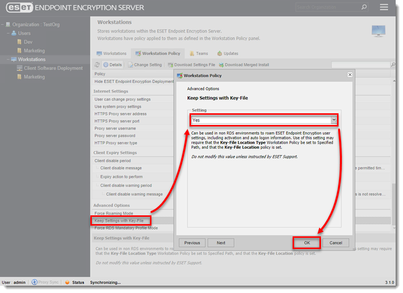 [KB7560] Configure managed users with no local storage access (Roaming Facility) using ESET ...