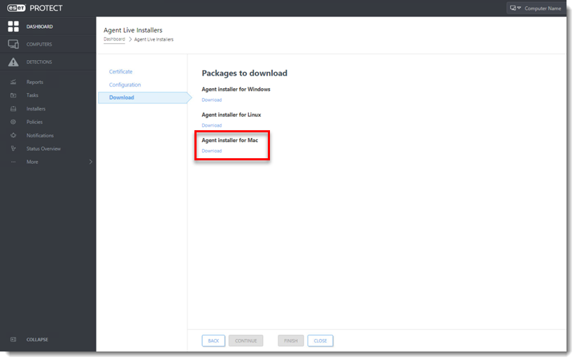 Kb7750 Deploy The Eset Management Agent To A Macos Or Linux Client Using Agent Live Installer