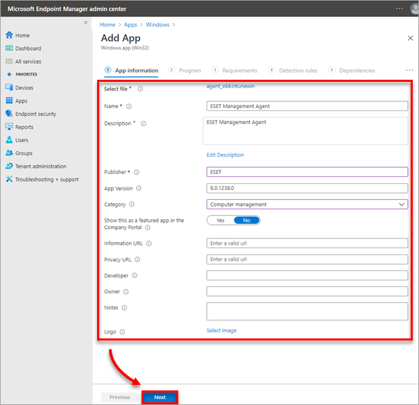 [KB7846] Deploy ESET Management Agent using Microsoft Intune/Microsoft ...