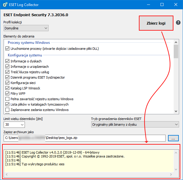 [KB3466] Jak użyć narzędzia ESET Log Collector?