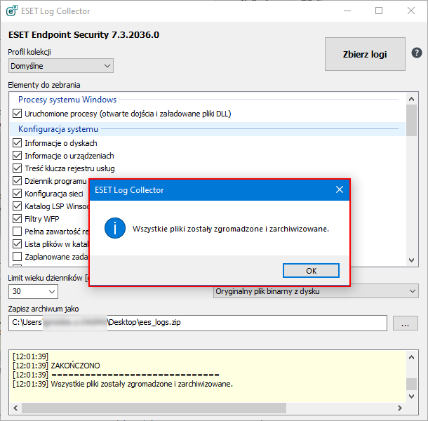 [KB3466] Jak użyć narzędzia ESET Log Collector?